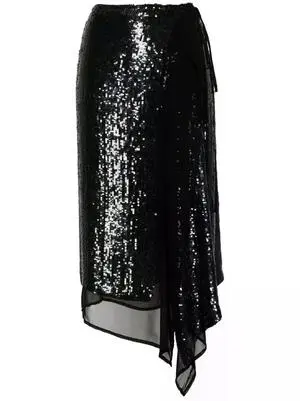 P.a.r.o.s.h Glare Sequin Embellished Wrap Skirt