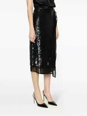 P.a.r.o.s.h Glare Sequin Embellished Wrap Skirt