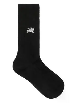 Burberry Embroidered-logo Socks - Black