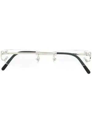 Cartier Rectangular Rimless Glasses - Silver