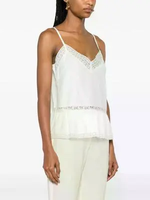 P.a.r.o.s.h Lace-trim Silk Tank Top