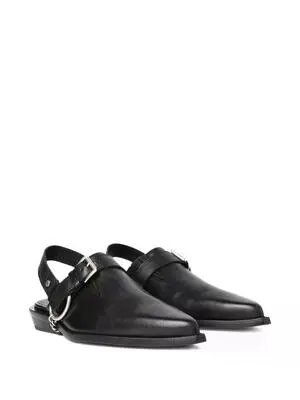 ANN DEMEULEMEESTER Vilmu Pointy Buckle-embellished Mules