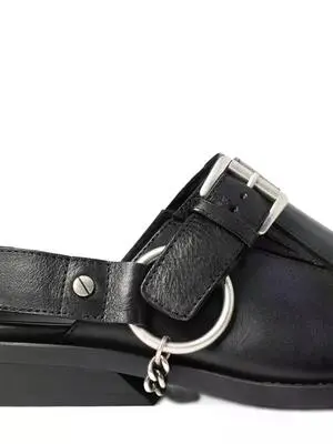 ANN DEMEULEMEESTER Vilmu Pointy Buckle-embellished Mules