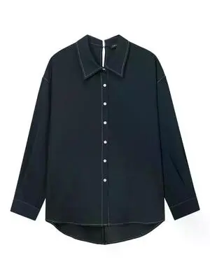 TOUT A COUP Contrast-stitch Button-up Shirt - Blue