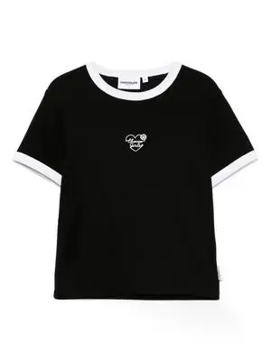 CHOCOOLATE Logo-embroidered T-shirt - Black