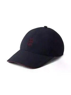 Brunello Cucinelli Baseball Cap With Embroidered Logo - Blue