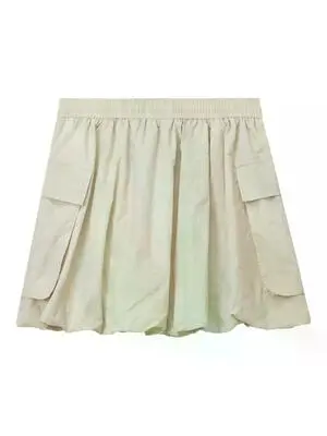 TOUT A COUP Drawstring Pocket Mini Skirt - Neutrals