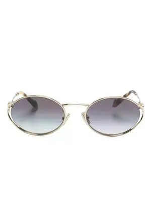 Miu Miu Oval-frame Sunglasses - Gold