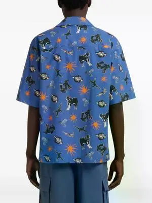 Marni Graphic-print Short-sleeve Shirt - Blue