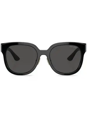 Miu Miu Logo-lettering D-frame Sunglasses - Black