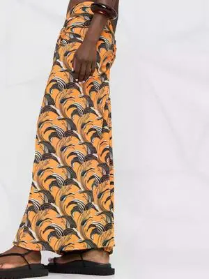 Rabanne Printed Ruched Skirt - Orange