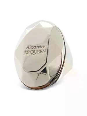 Alexander McQueen The Faceted Stone Ring - Silver