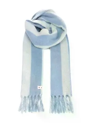 Marni Striped Knitted Scarf - Blue