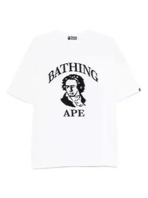 A BATHING APE Logo-embroidered T-shirt - White