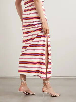 Rabanne Embellished Striped Maxi Skirt