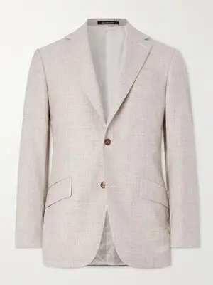 Richard James Chapman Checked Virgin Wool Suit Jacket - Neutrals