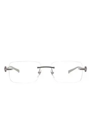 Gucci Logo-engraved Rimless Glasses - Silver