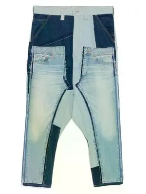 Junya Watanabe Patchwork Panelled Jeans - Blue