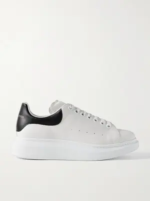 Alexander McQueen Exaggerated-sole Leather Sneakers - White