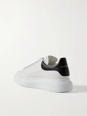 Alexander McQueen Exaggerated-sole Leather Sneakers - White