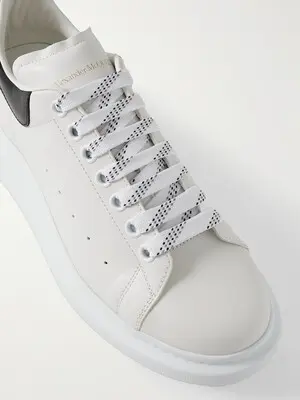 Alexander McQueen Exaggerated-sole Leather Sneakers - White