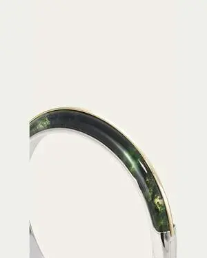 BY PARIAH Moss Agate Stacking Cuff Bracelet - Yg