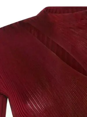 SELF-PORTRAIT Ribbed Dress - Red