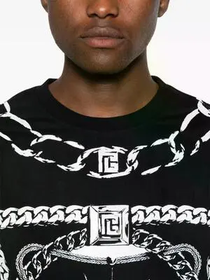 Balmain Foulard-print T-shirt - Black