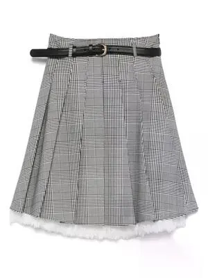 SELF-PORTRAIT Prince Of Wales-check Skirt - Black