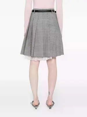 SELF-PORTRAIT Prince Of Wales-check Skirt - Black