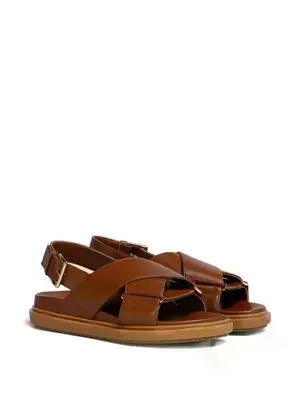 Marni Leather Cross-strap Sandals