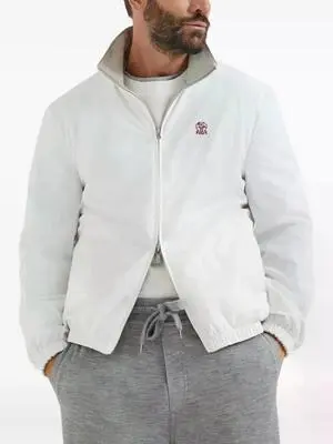 Brunello Cucinelli Zip-up Jacket With Logo Embroidery