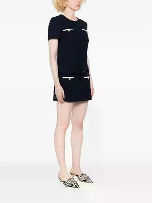 SELF-PORTRAIT Bouclé Mini Dress - Blue
