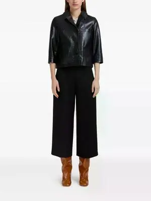 Marni Cropped Leather Button-up Jacket