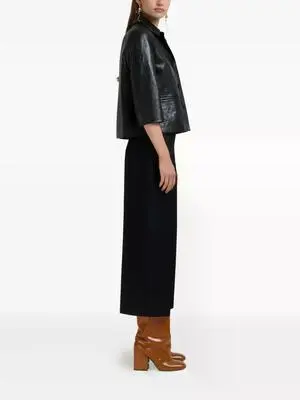Marni Cropped Leather Button-up Jacket