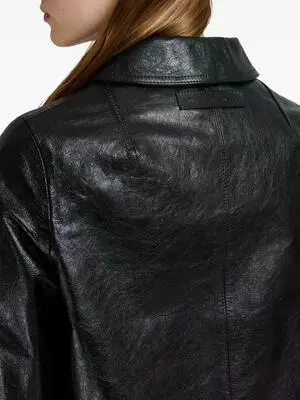 Marni Cropped Leather Button-up Jacket