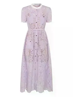 SELF-PORTRAIT Lace Button-up Midi Dress