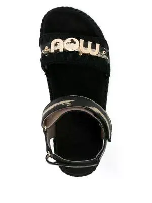 Mou Logo-plaque Suede Sandals
