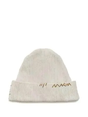 Marni Ribbed Knit Beanie - 00w20 Soft Beige