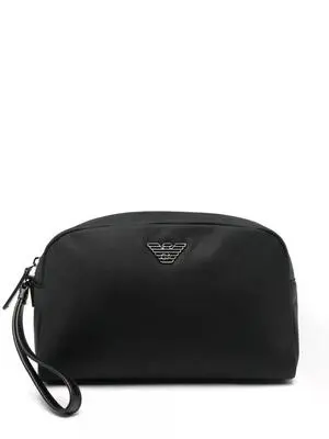 Emporio Armani Logo-plaque Wash Bag - Black