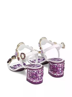 Dolce & Gabbana Keira Leather Sandals - White