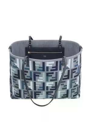 Fendi Large Roll Tote Bag With Ff Motif - Blue