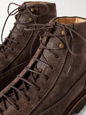 Brunello Cucinelli Suede Lace-up Boots - Brown