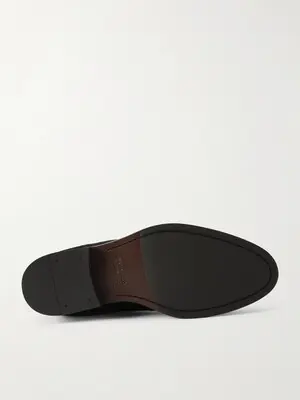 Brunello Cucinelli Waxed Suede Chelsea Boots - Black