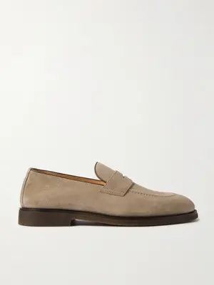 Men's Hand-stitched Suede Loafers