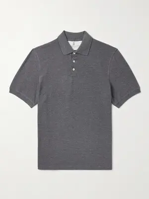 Men's Brunello Cucinelli Gray Polos