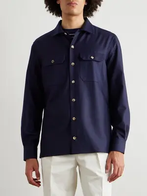 Brunello Cucinelli Brushed Wool-twill Overshirt
