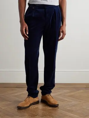 Brunello Cucinelli Straight-leg Cotton-corduroy Trousers - Blue