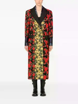 Dolce & Gabbana Floral-jacquard Double-breasted Coat