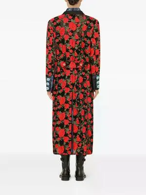 Dolce & Gabbana Floral-jacquard Double-breasted Coat